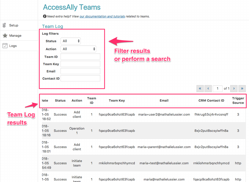 How to Read The Team Log in AccessAlly WordPress Plugin