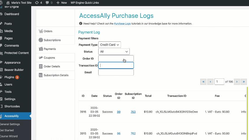 Delete a Client's Credit Card Information in AccessAlly
