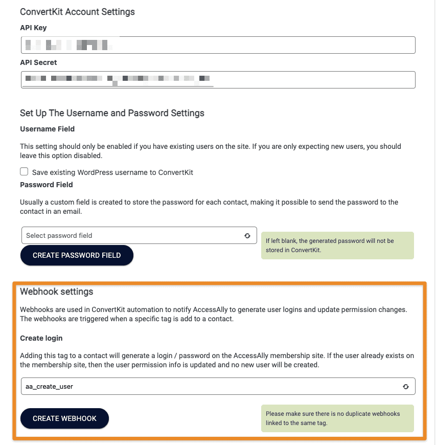 How to Create ConvertKit Webhooks with AccessAlly