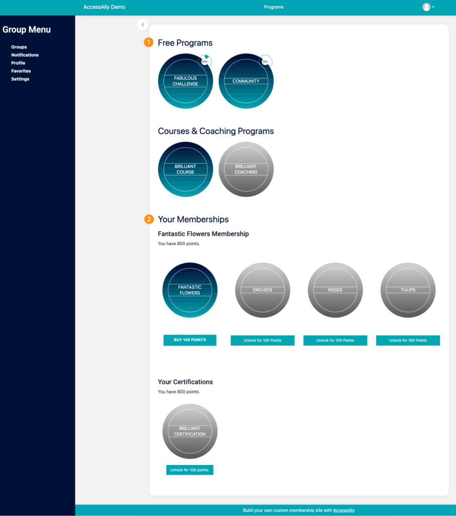Create An Icon Dashboard For Courses and Memberships